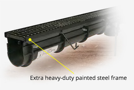 6" Wide Trench Drain System, Pre-Sloped Polypropylene - 9940 Zip Trench™ - Jay R. Smith Mfg. Co.